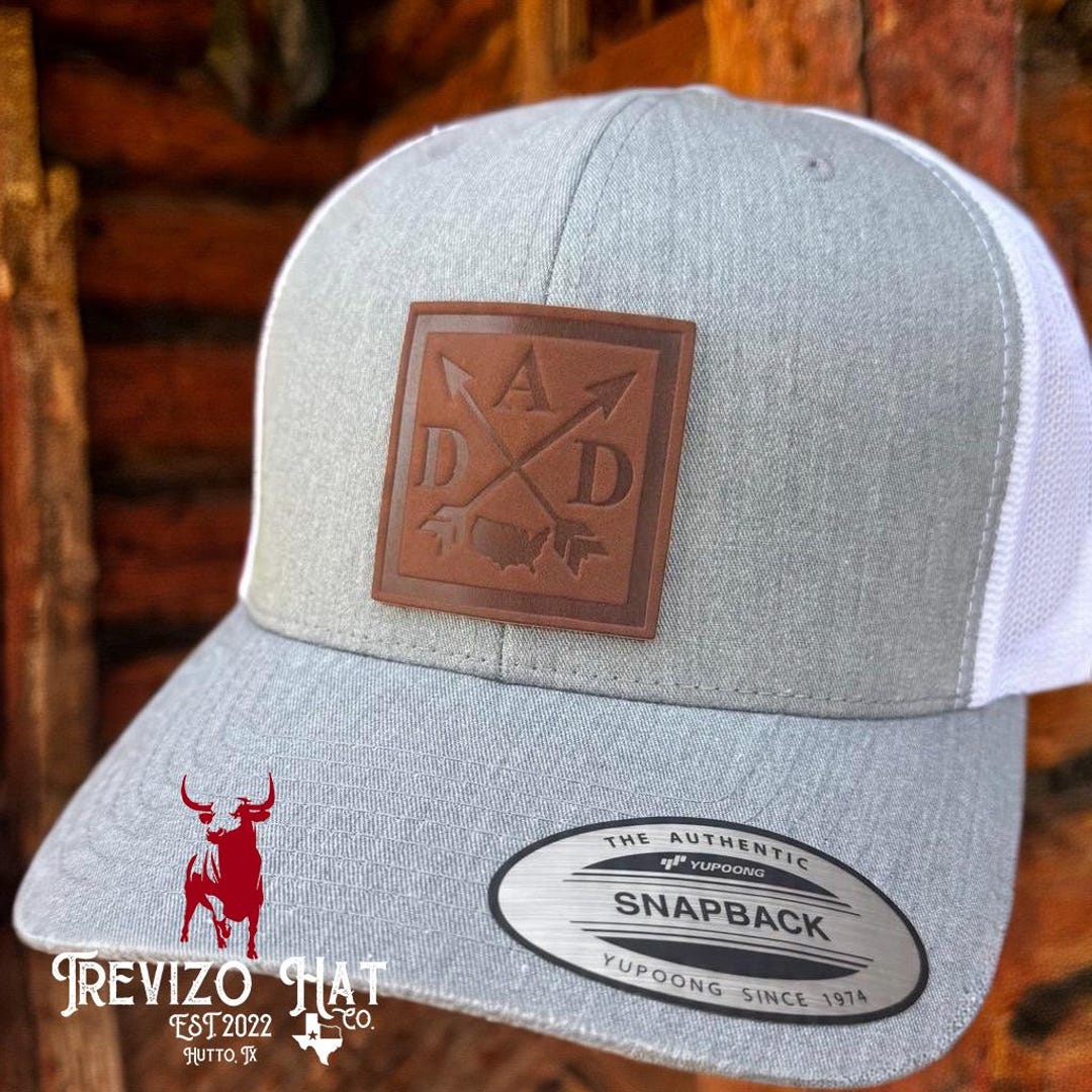 DAD Stamped Leather Patch Hat, Custom Leather Patch Hats - Etsy
