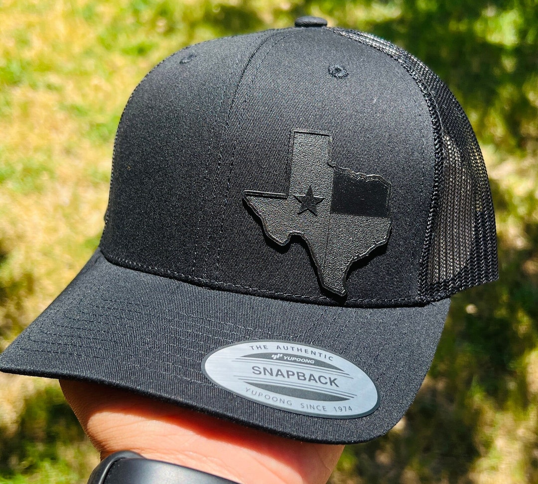 Texas State With Flag Leather Patch Hat Custom Leather Patch - Etsy