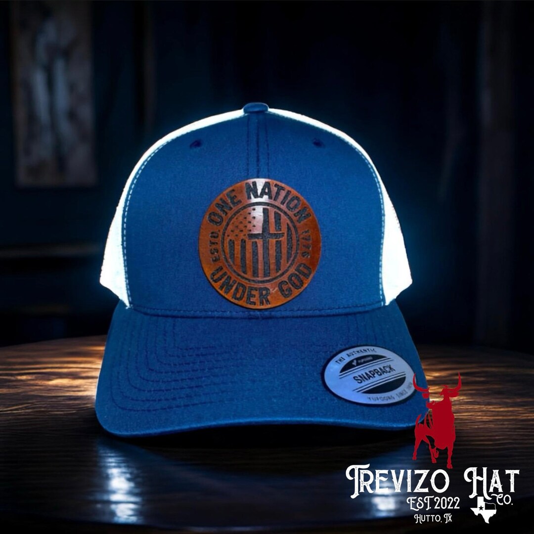 One Nation Under God, Custom Leather Patch Hats - Etsy