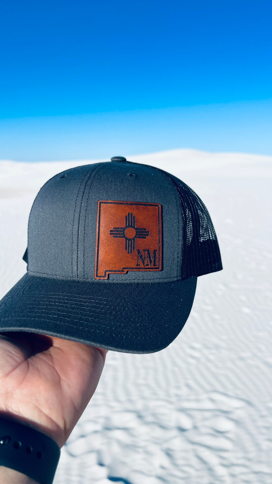 New Mexico State Leather Patch Hat, Custom Leather Patch Hats - Etsy