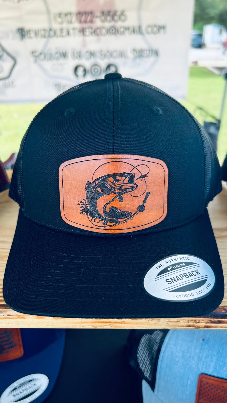 Fishing Patch Hat, Custom Leather Patch Hats - Etsy
