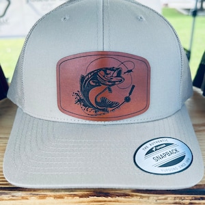 Fishing Patch Hat, Custom Leather Patch Hats - Etsy