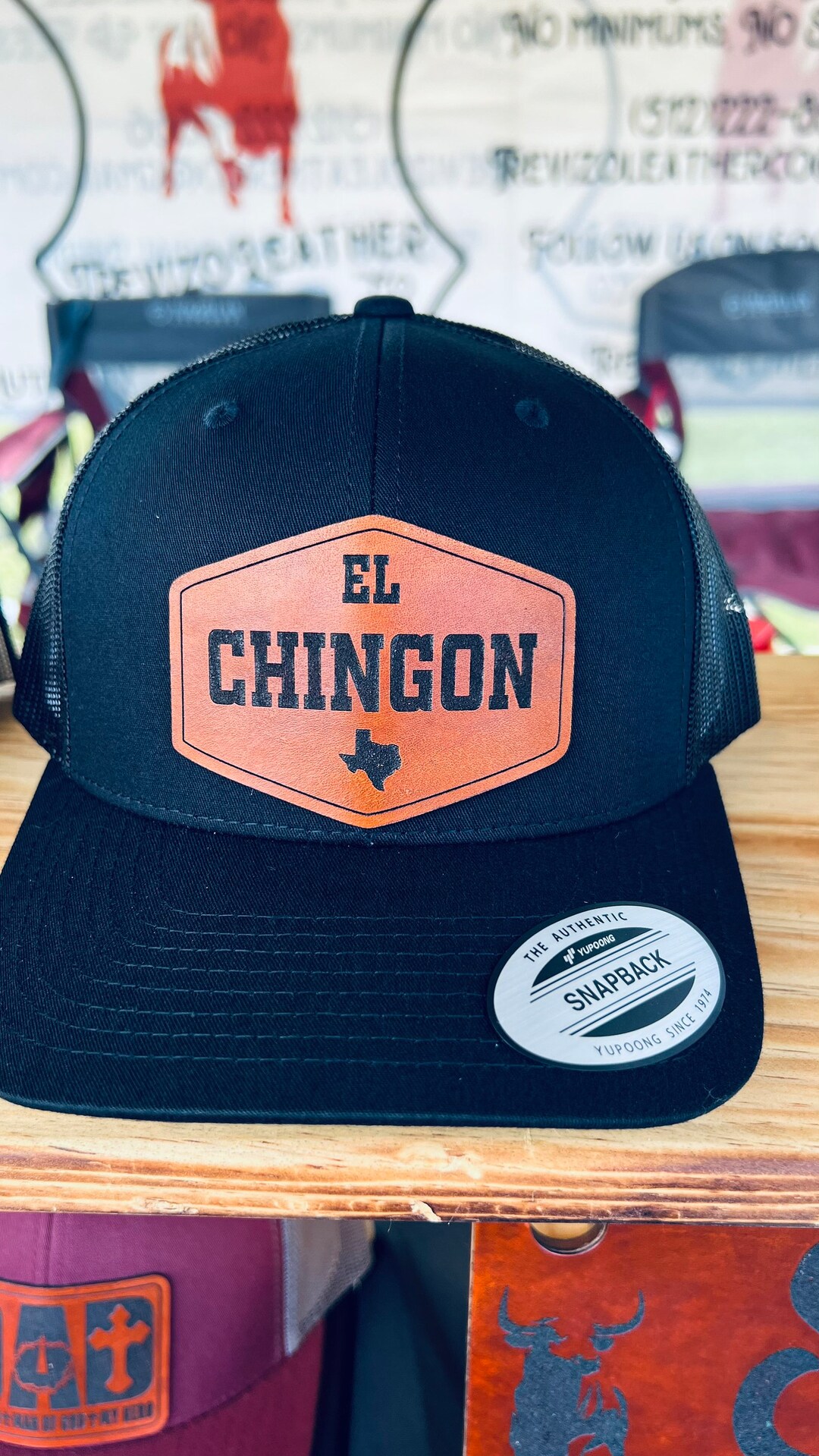 El Chingon Leather Patch Hat, Custom Leather Patch Hats - Etsy
