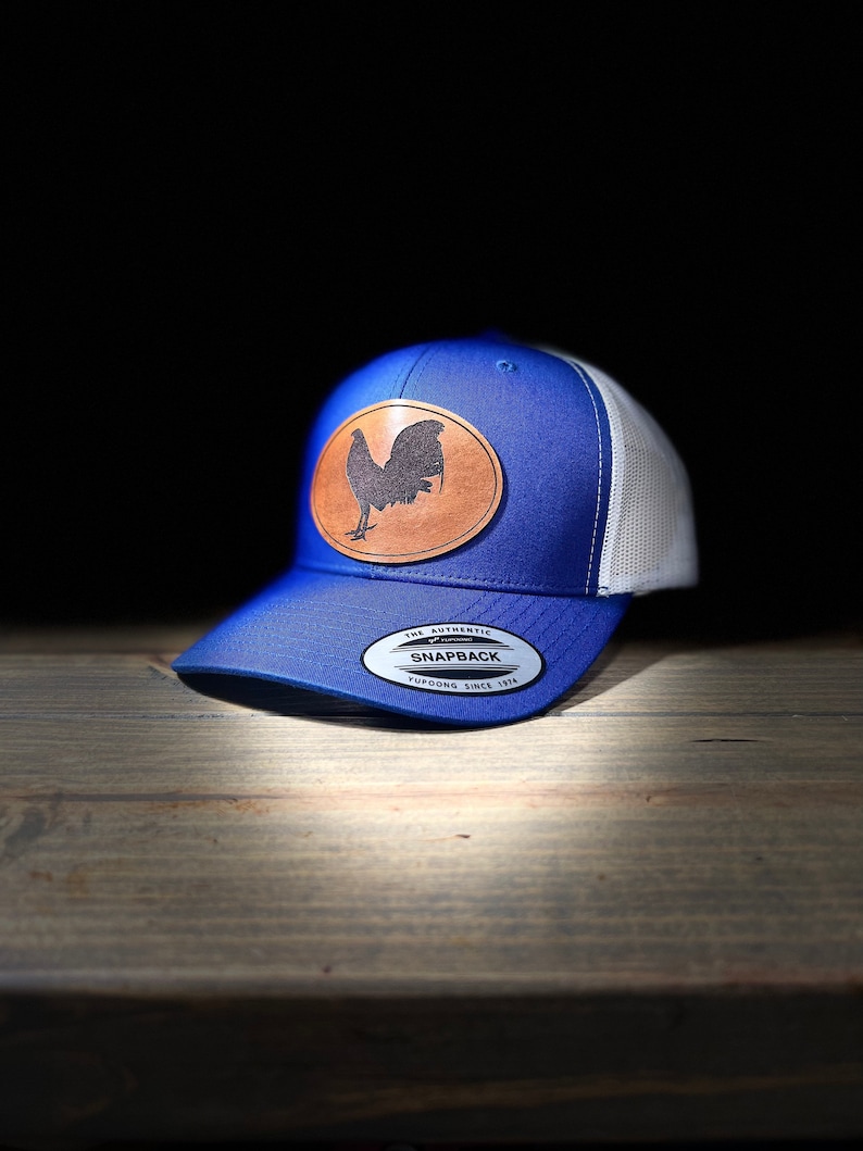Rooster Leather Patch Hat, Custom Leather Patch Hats - Etsy