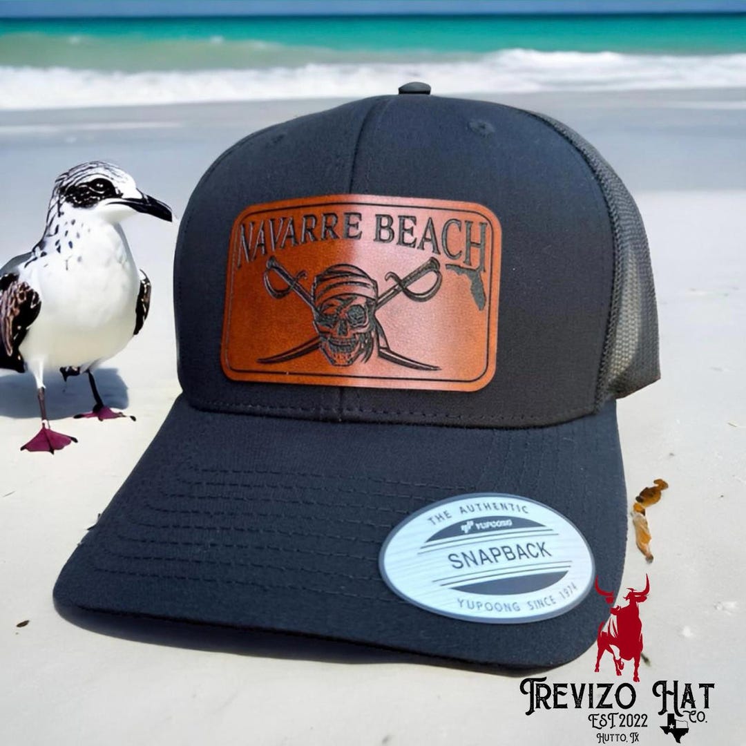 Navarre Beach Custom Leather Patch Hats - Etsy