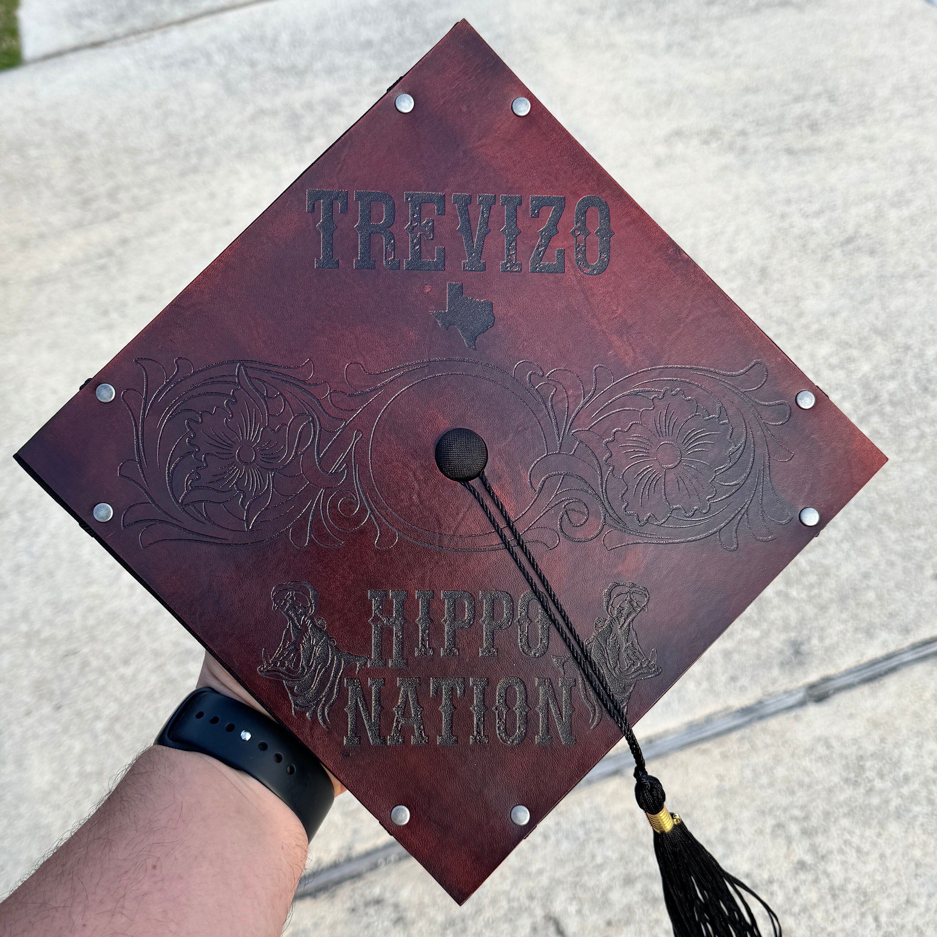 Custom Graduation Cap Leather Topper - Etsy
