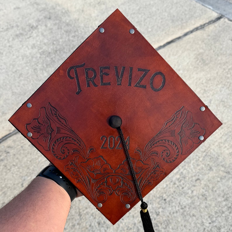 Custom Graduation Cap Leather Topper - Etsy