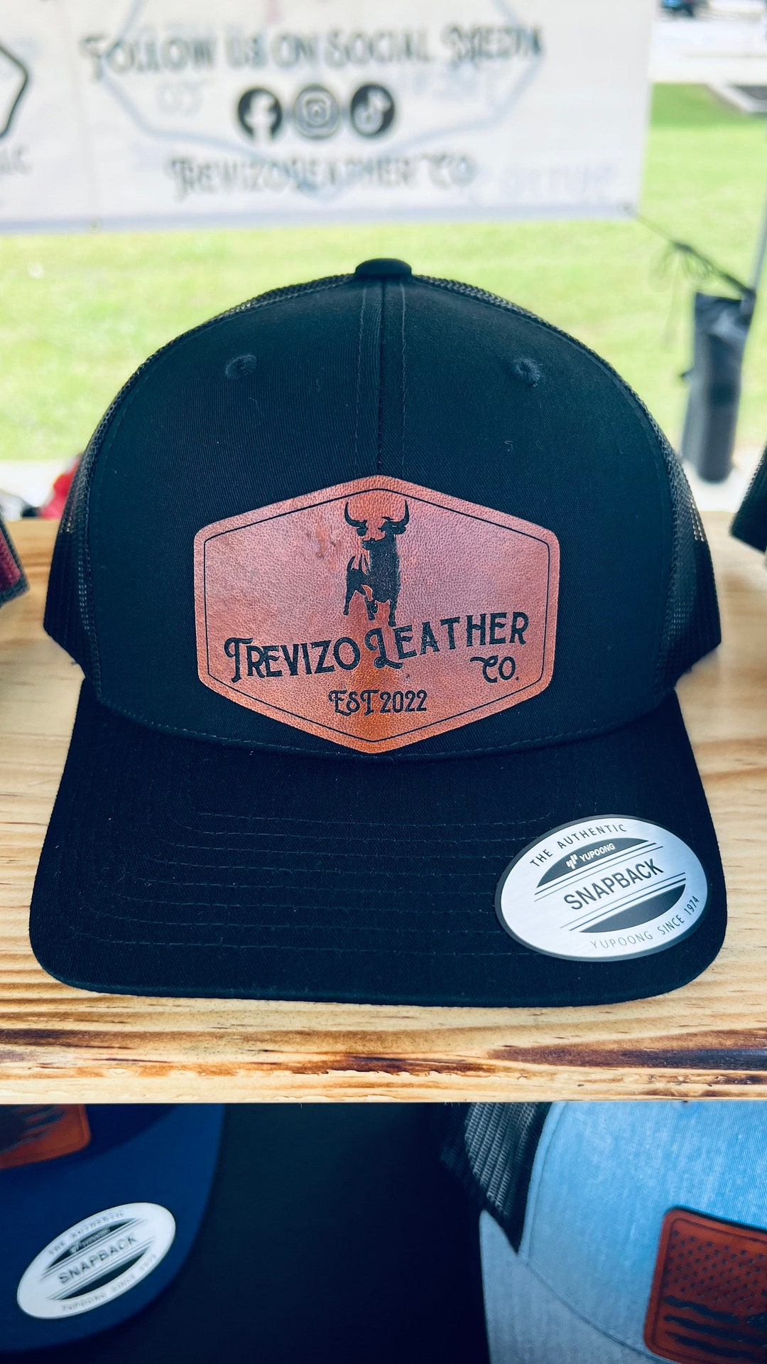 Trevizo Leather Co. Leather Patch Hat, Custom Leather Patch Hats - Etsy