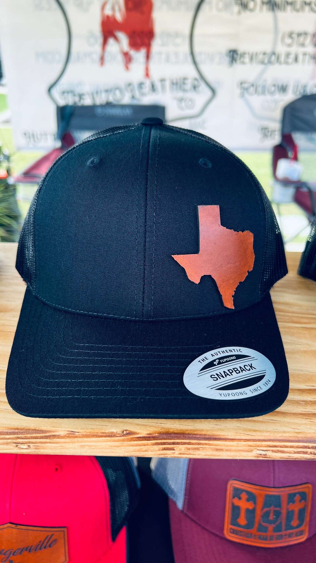 Texas Silhouette Leather Patch Hat, Custom Leather Patch Hats - Etsy