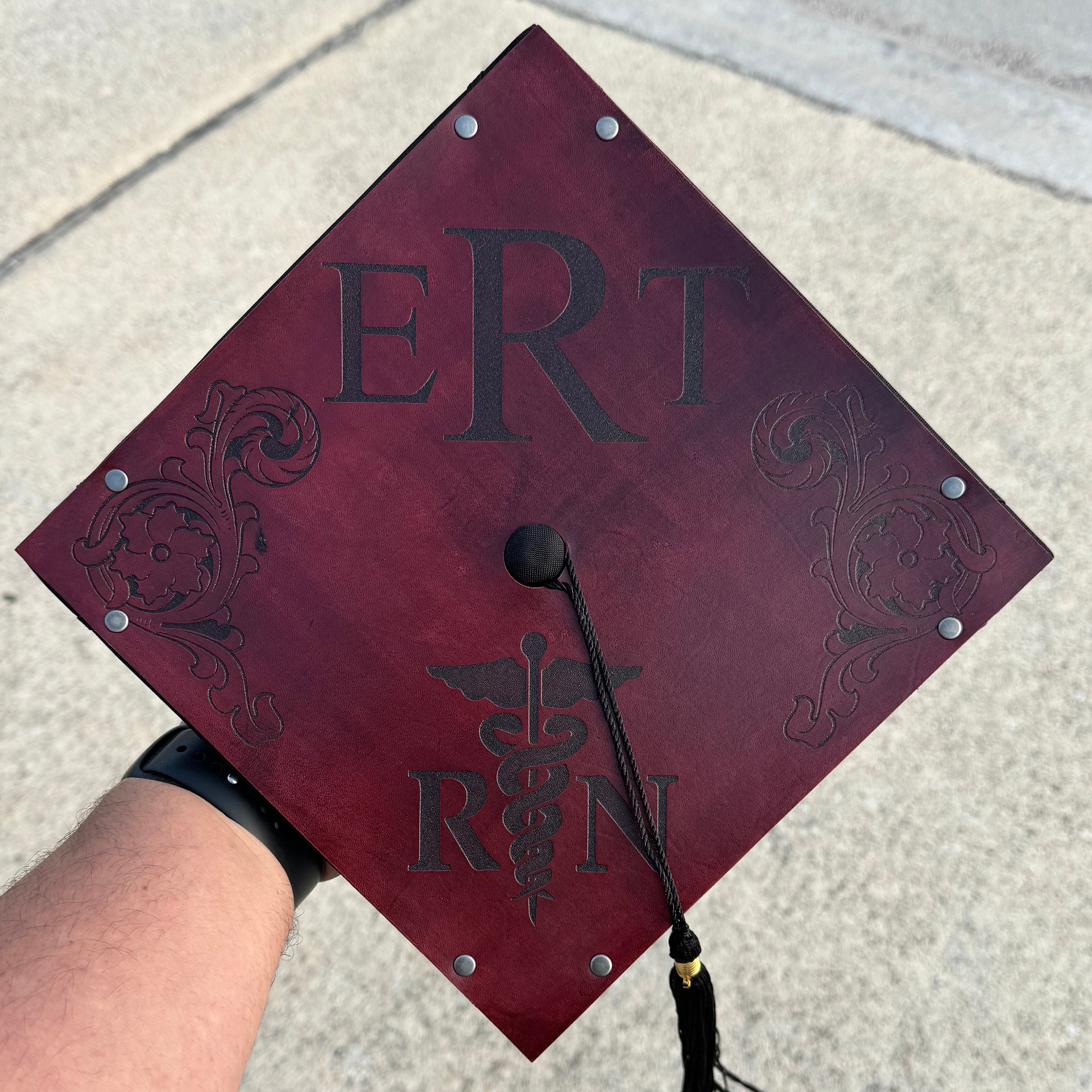 Custom Graduation Cap Leather Topper - Etsy