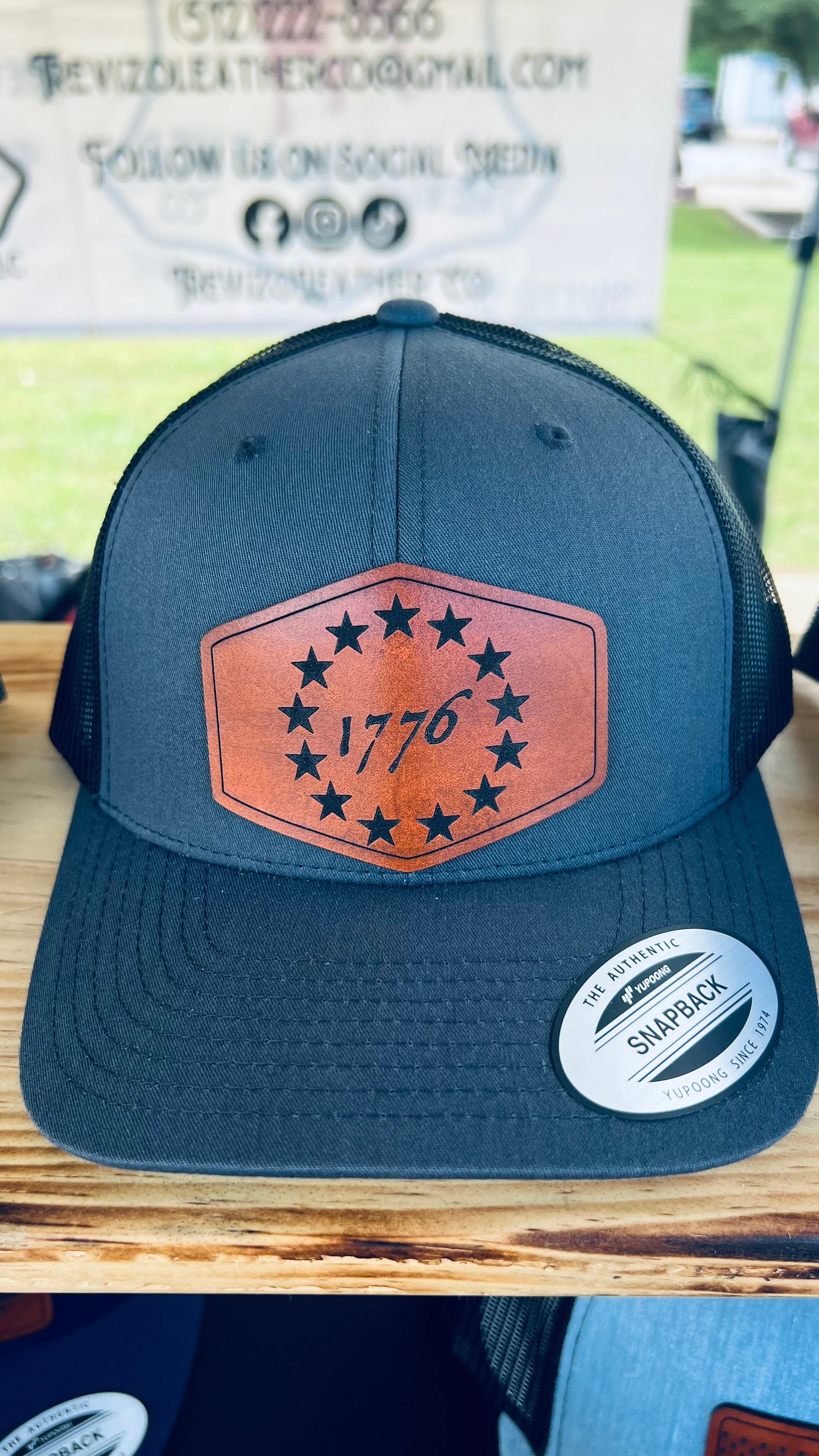 1776 Leather Patch Hat, Custom Leather Patch Hats - Etsy