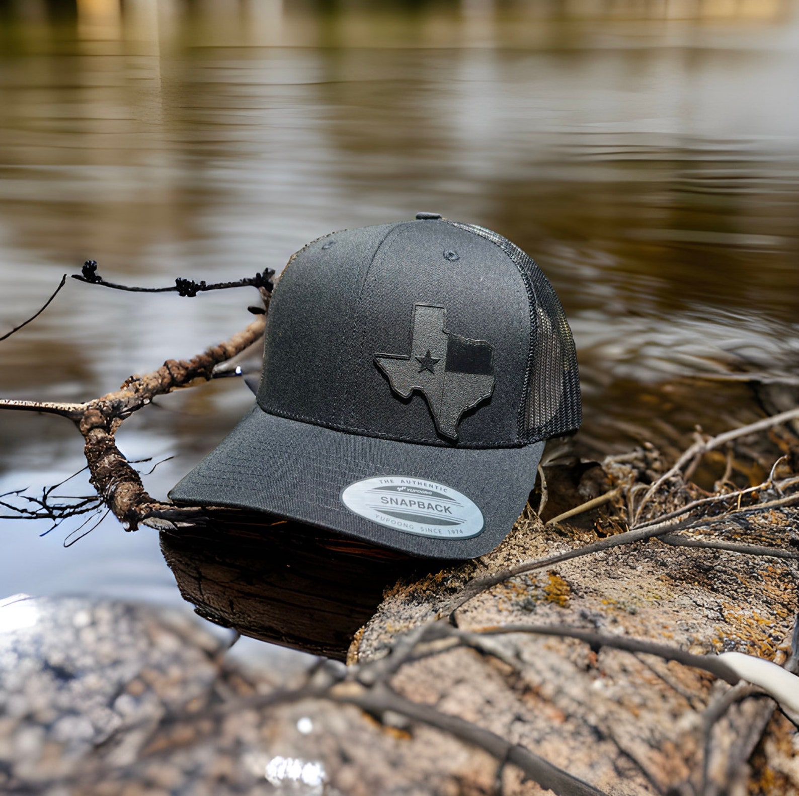 Texas State With Flag Leather Patch Hat, Custom Leather Patch Hats ...