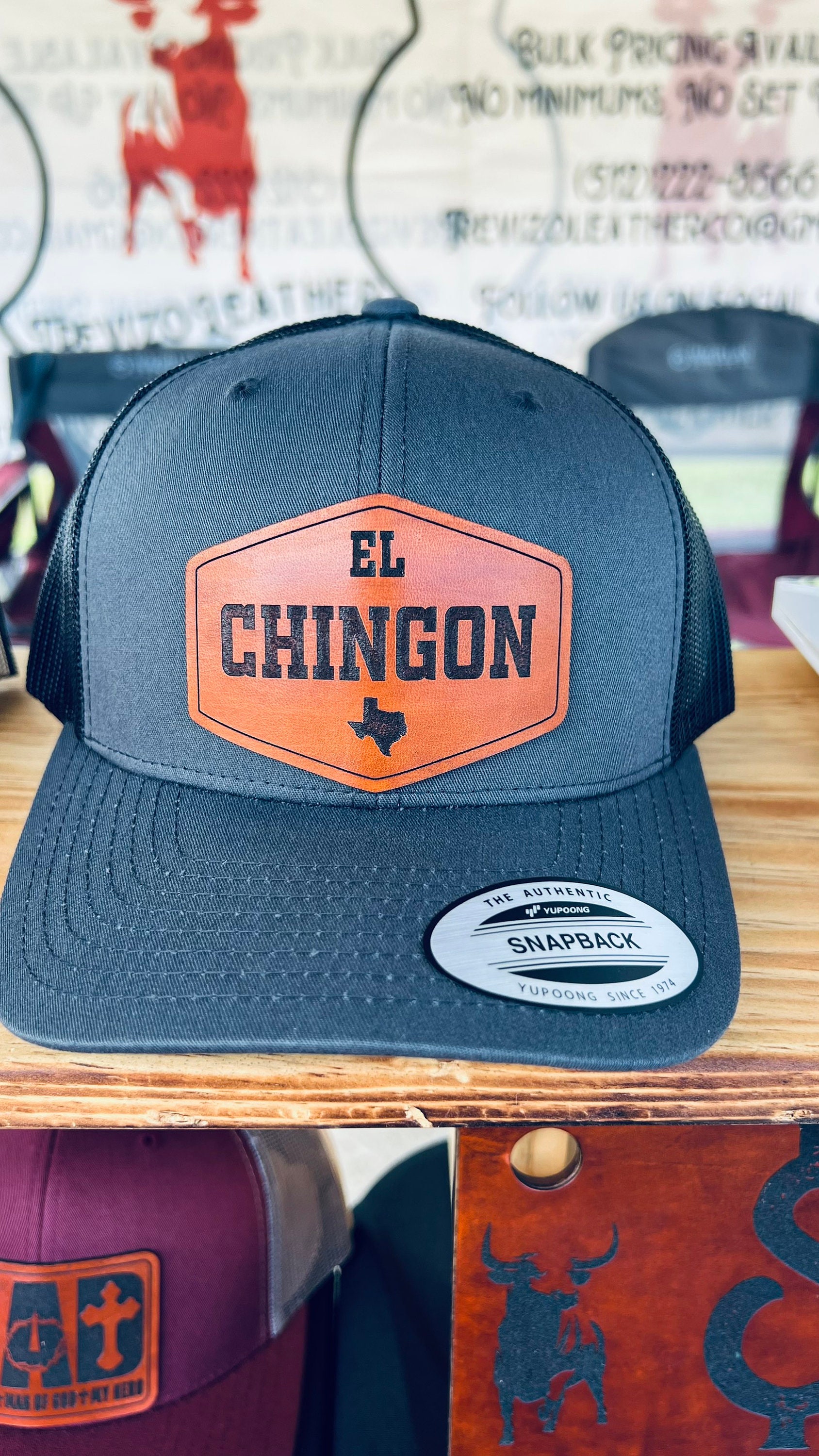 El Chingon Leather Patch Hat, Custom Leather Patch Hats - Etsy