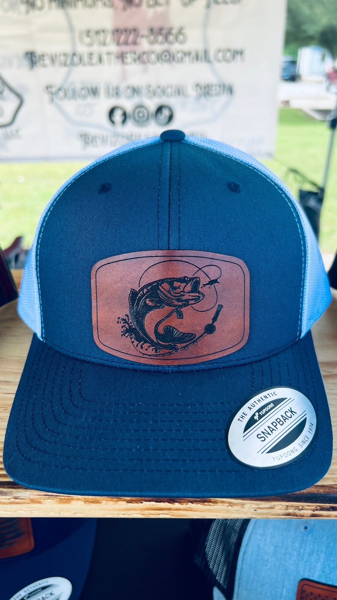 Fishing Patch Hat, Custom Leather Patch Hats - Etsy