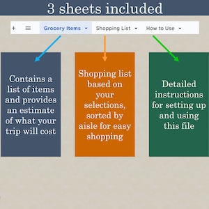 Grocery List Cost Estimator for Google Sheets, Grocery Budget Tracker ...