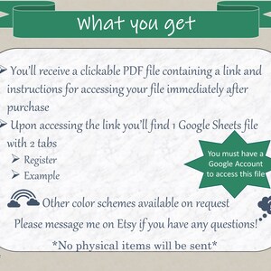 Digital Checkbook Register Google Sheets Checkbook - Etsy