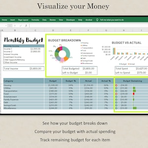 Monthly Budget Template - MS Excel | Budget Spreadsheet - Etsy