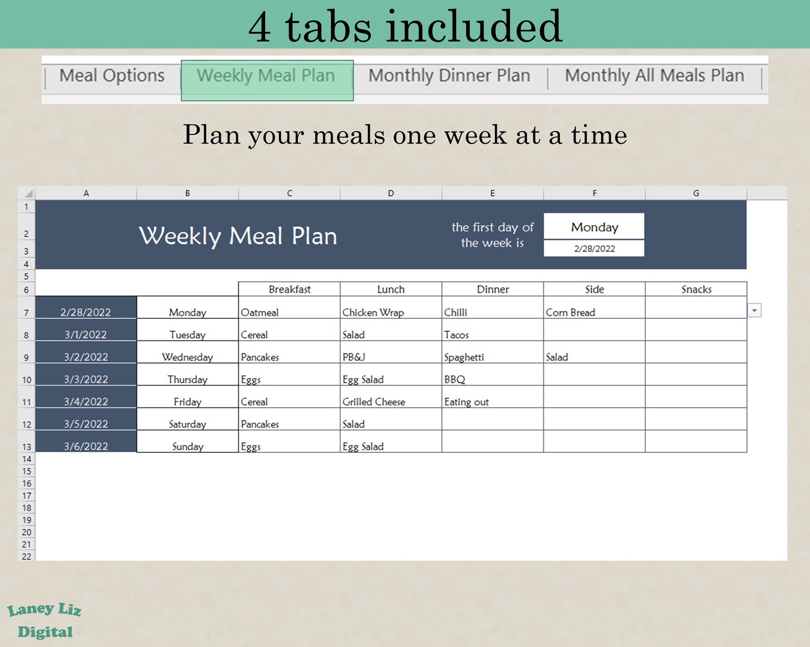 Digital Meal Planner | Interactive Menu Plan | Monthly Dinner Guide - Etsy