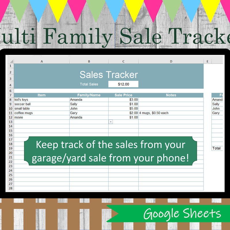 Garage Sale Google Sheet - Etsy