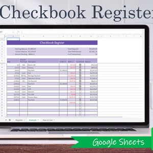 Digital Checkbook Register Google Sheets Checkbook - Etsy