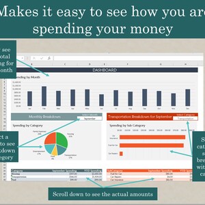 Spending Tracker EXCEL Template, Expense Log, Transaction Register - Etsy