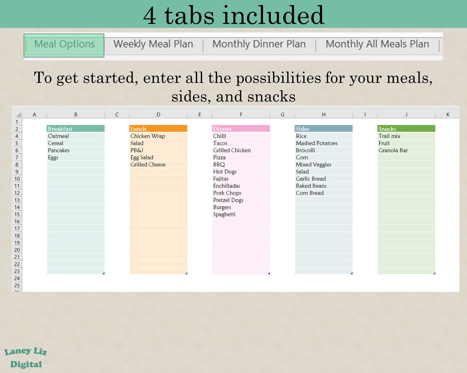 Digital Meal Planner | Interactive Menu Plan | Monthly Dinner Guide - Etsy