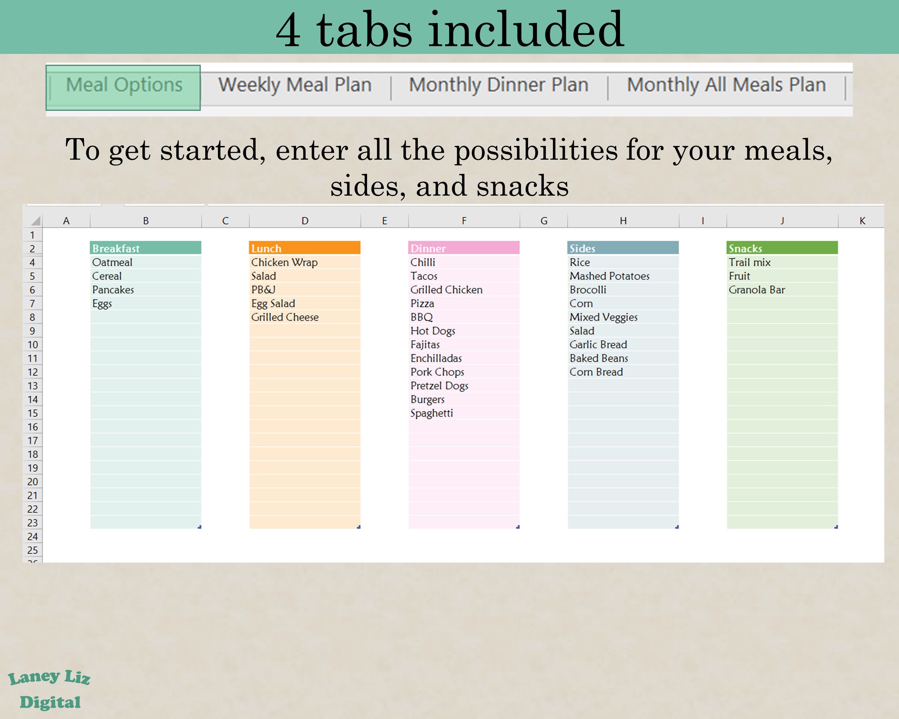 Digital Meal Planner | Interactive Menu Plan | Monthly Dinner Guide - Etsy