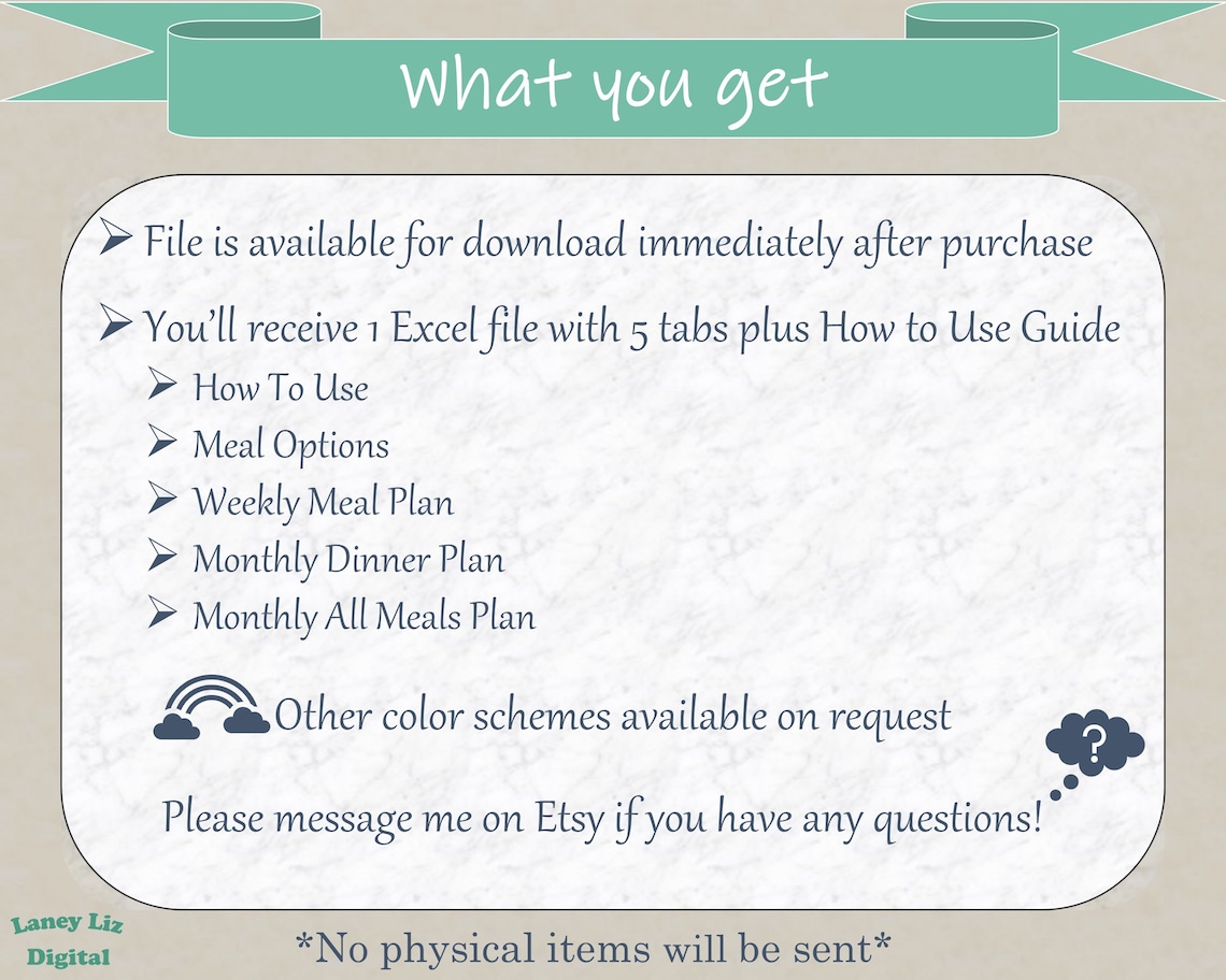 Digital Meal Planner Interactive Menu Plan Monthly Dinner Guide - Etsy