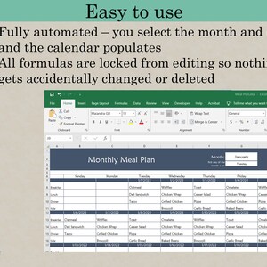 Digital Meal Planner Interactive Menu Plan Monthly Dinner - Etsy