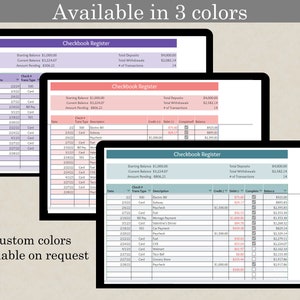 Digital Checkbook Register - Google Sheets | Checkbook Template - Etsy
