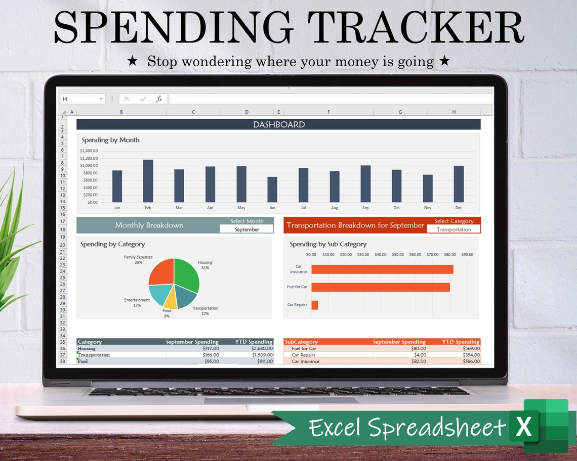 Spending Tracker EXCEL Template, Expense Log, Transaction Register - Etsy