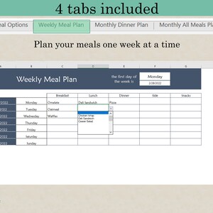 Digital Meal Planner Interactive Menu Plan Monthly Dinner - Etsy