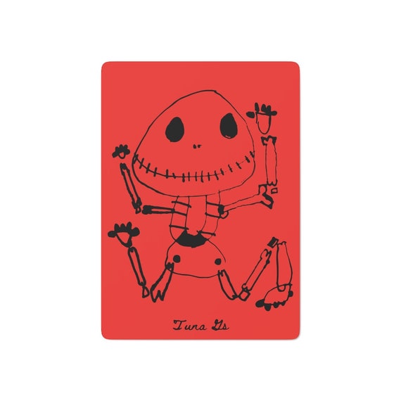 RED SKELETON DRAWING Playing Cards - Etsy