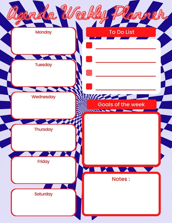 Weekly Planner PURPLE HEART - Etsy