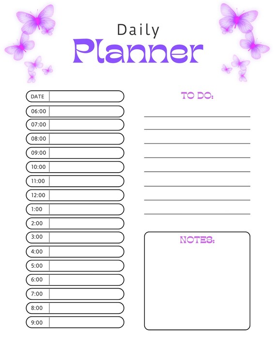 BUTTERFLIES Daily Planner - Etsy