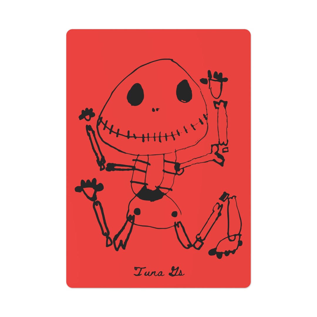 RED SKELETON DRAWING Playing Cards - Etsy