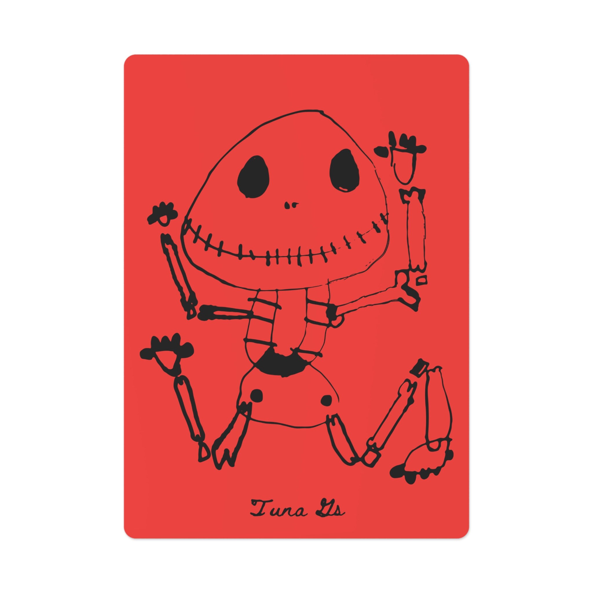 RED SKELETON DRAWING Playing Cards - Etsy