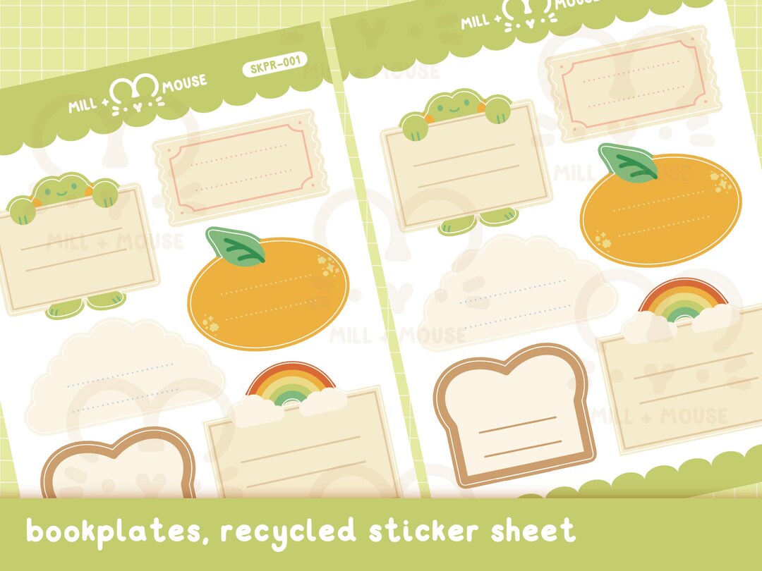 Bookplates, Recycled Sticker Sheet — Mill and Mouse Stationery - Etsy