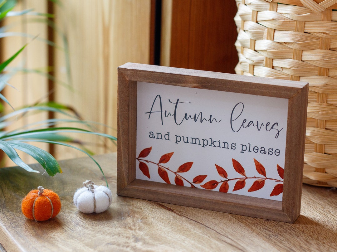 Autumn Leaves and Pumpkins Please Wooden Plaque Autumn Décor - Etsy