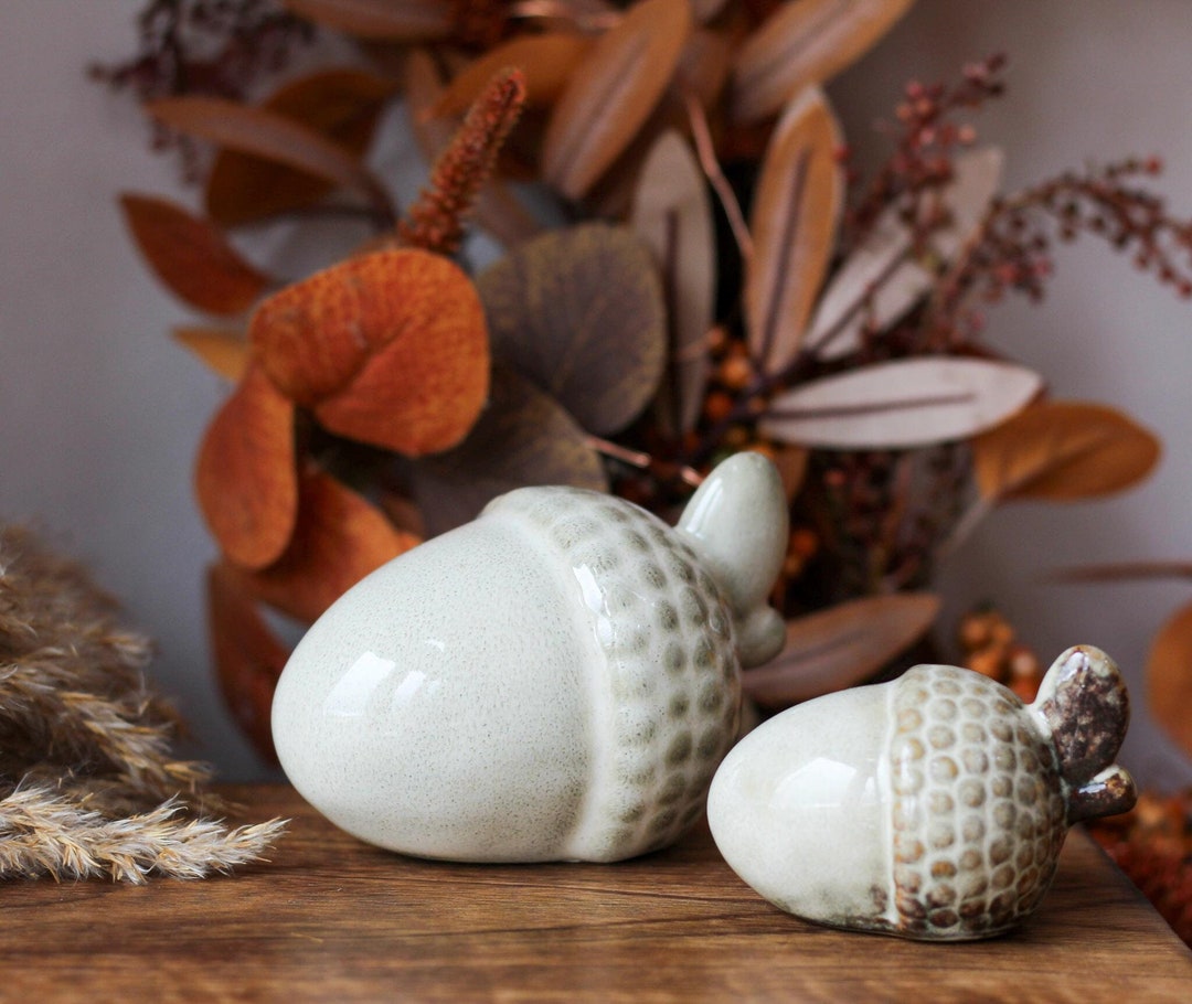 Stoneware Ceramic Hand Glazed Acorn Ornament Large or Small Stunning ...