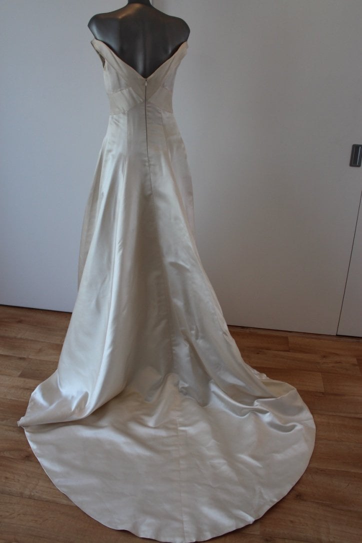 Caroline Holmes - Silk Duchess Satin Princess Line Gown Into Full Train ...