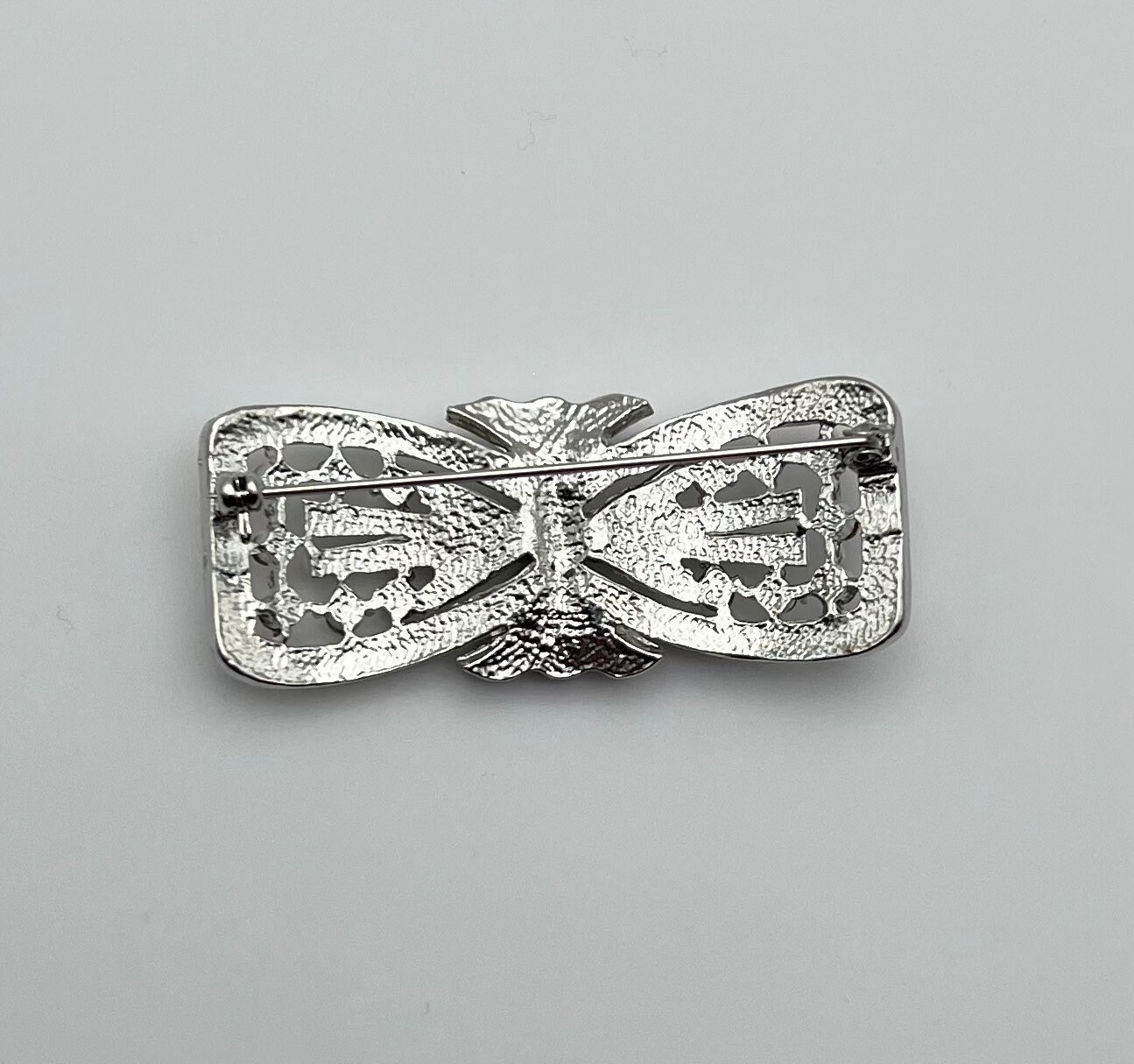 Art Deco Long Brooch, Long Sparkling Silver Vintage Design Pin, Unique ...