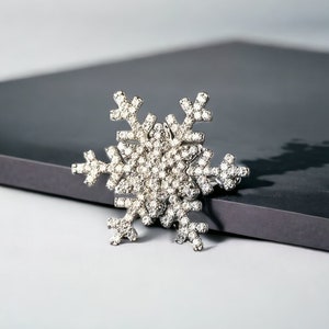 Sparking White Rhinestone Snowflake Brooch Pin, Brooch Pin, Unique ...