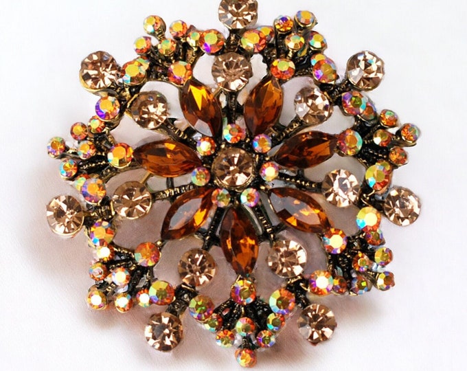 Gorgeous Floral Topaz Brooch Pin Lovely Gift for Her - Etsy