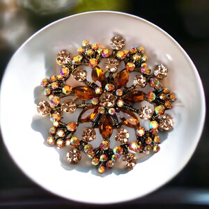 Gorgeous Floral Topaz Brooch Pin Lovely Gift for Her - Etsy