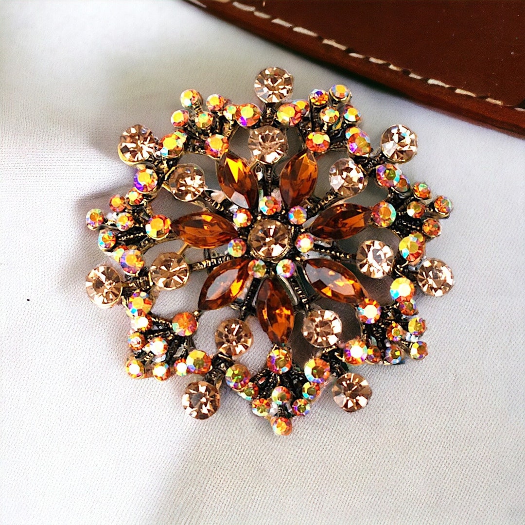 Gorgeous Floral Topaz Brooch Pin Lovely Gift for Her - Etsy