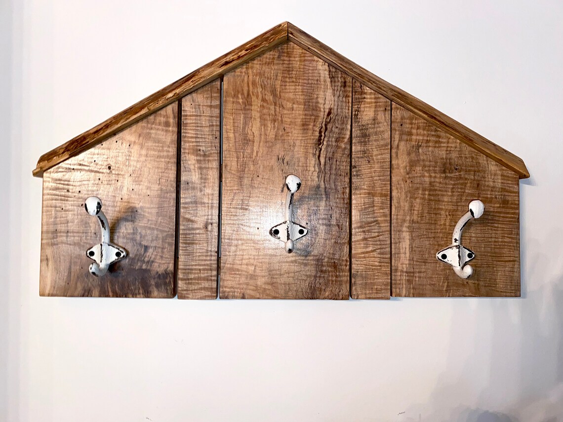 Coat Rack, Live Edge, Spalted Curly Maple, Towel Rack - Etsy