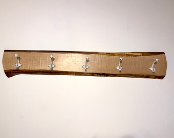 Coat Rack, Live Edge, Spalted Curly Maple, Towel Rack - Etsy