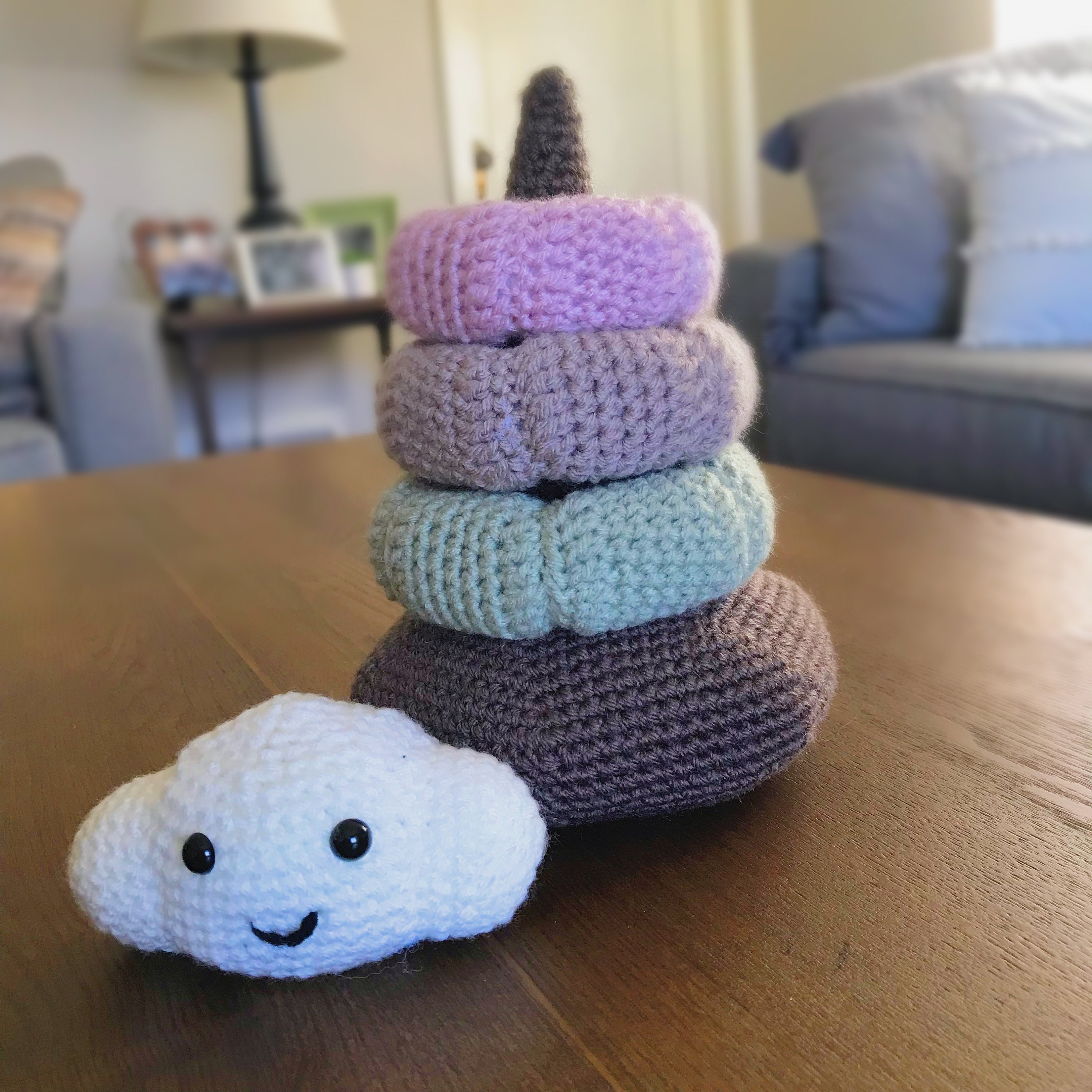 Hexagon Stacking Rings Toy With Cloud Topper Crochet Pattern ...