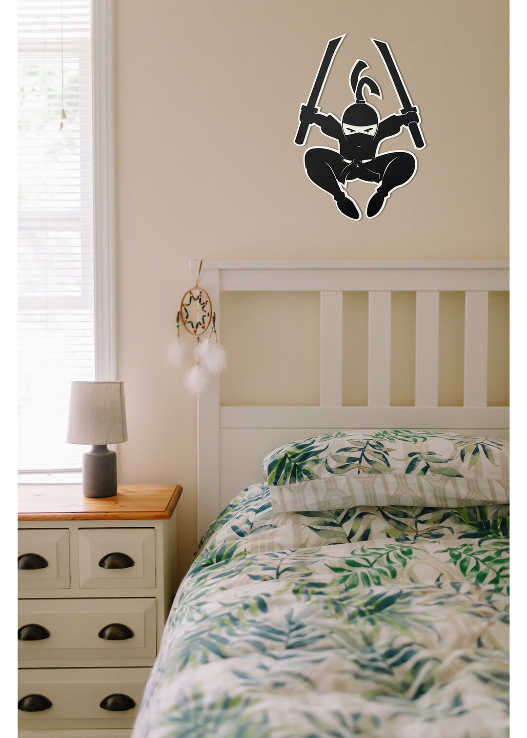 Ninja Wall Art 3D Multi-layered Decor Silhouette Ninja Decor Boys Room ...